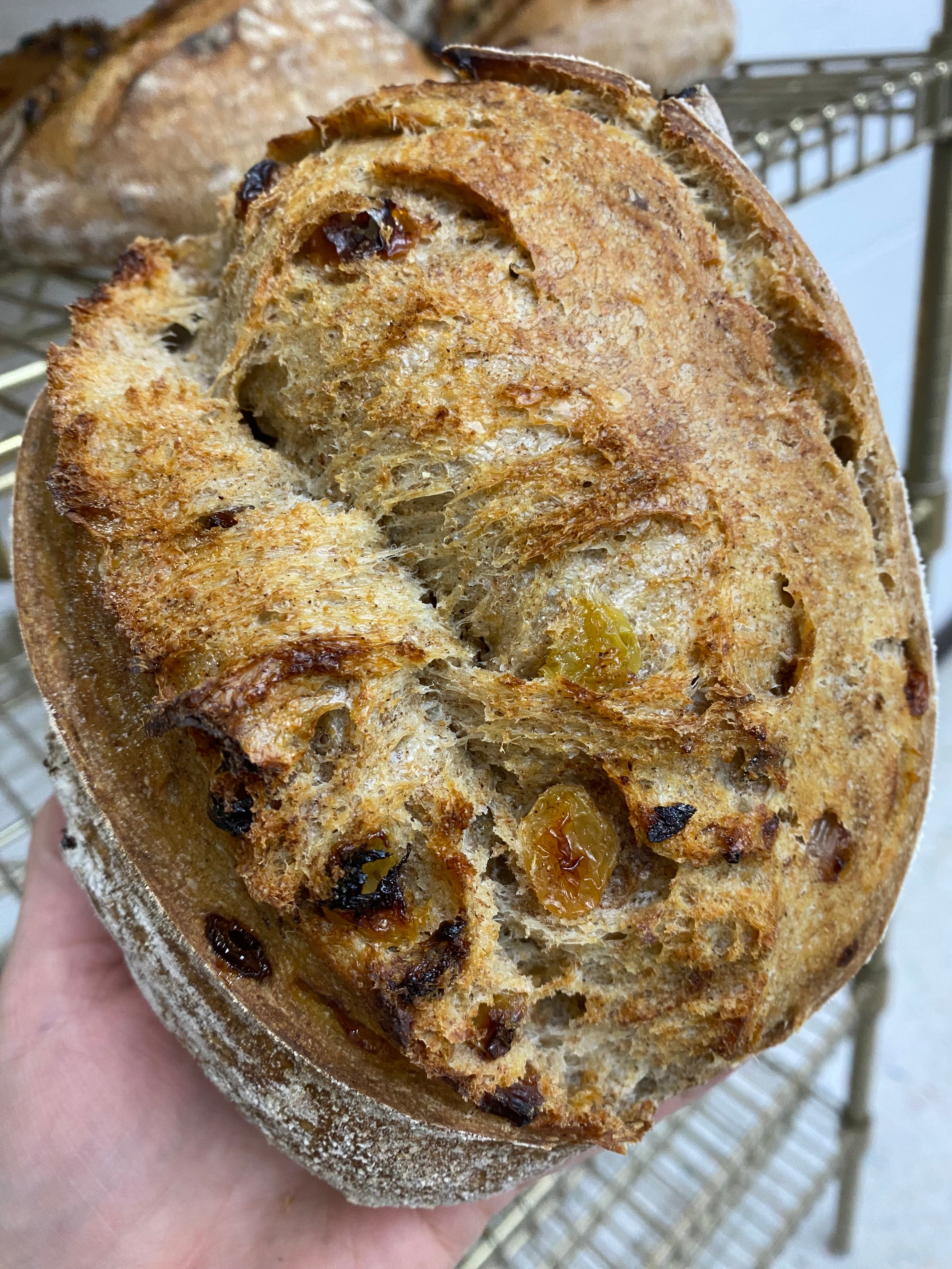 4/16 DELIVERY - Cinnamon Golden Raisin Sourdough Bread | Twining Tree Farm